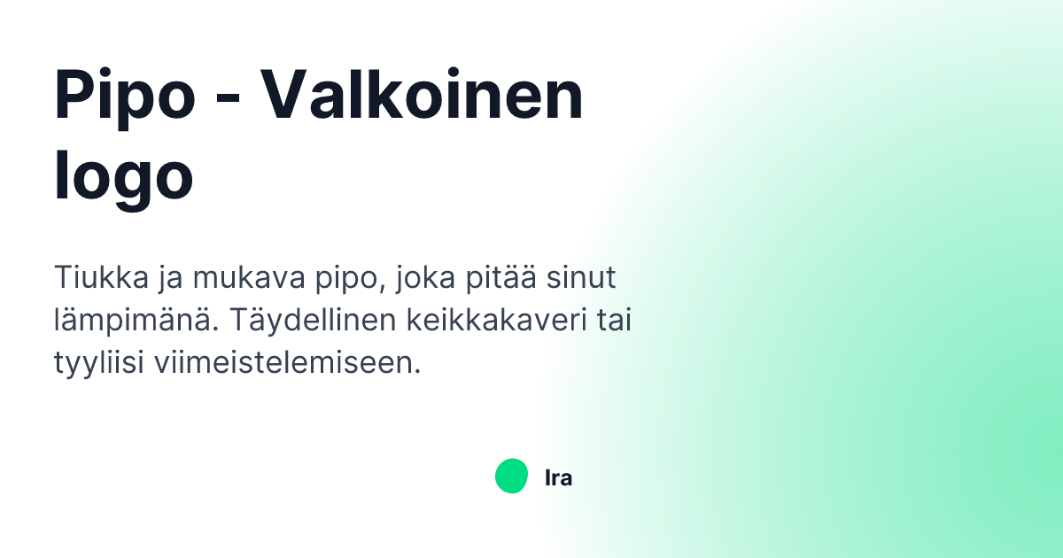 Pipo - Valkoinen logo | Ira